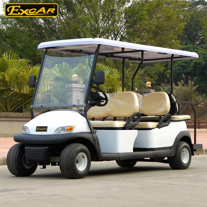 Aluminum 6 Seats White Golf Buggy Cart ADC 48V 3.7KW Electric Golf Cart