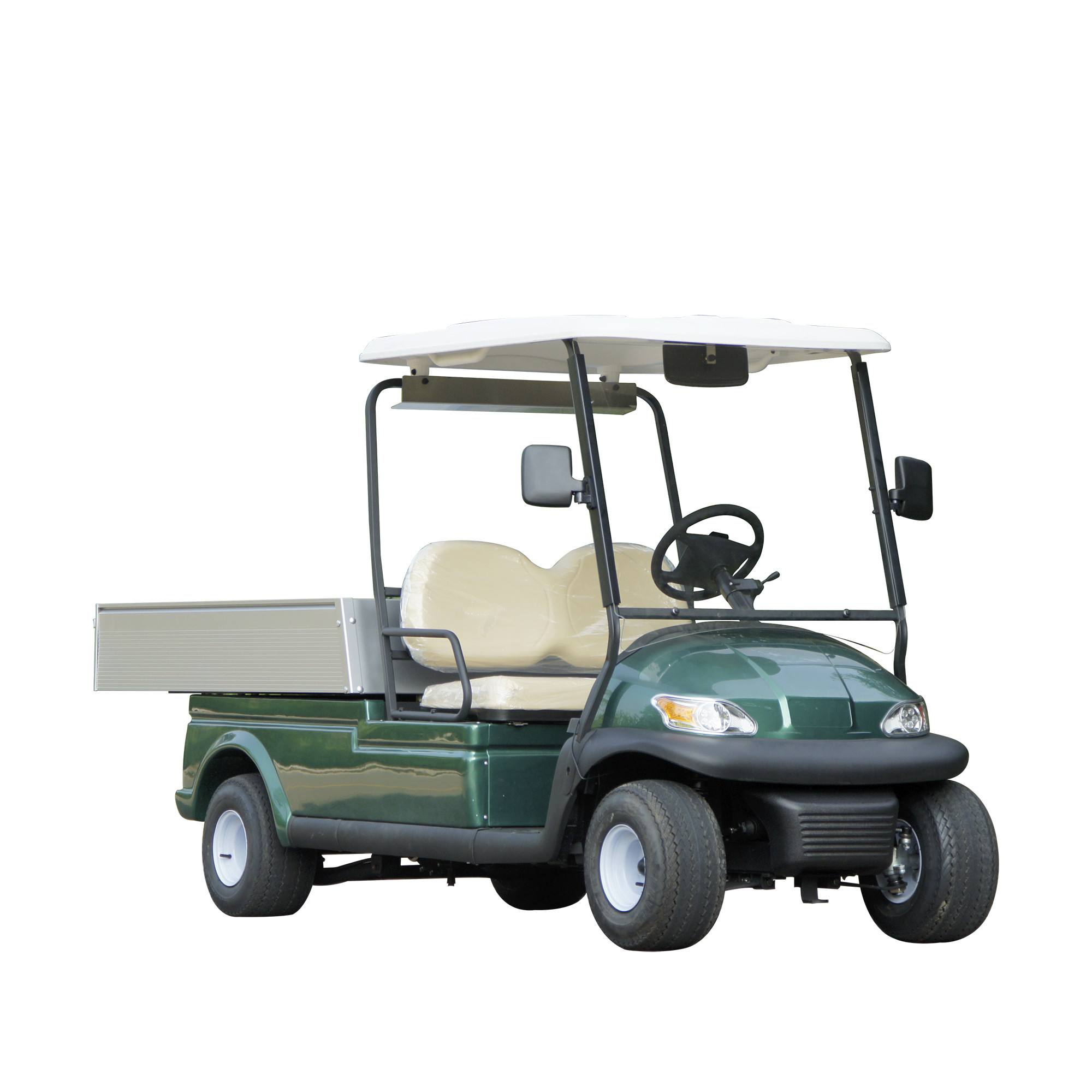 Green Color Golf Buggy With Aluminum Cargo Box