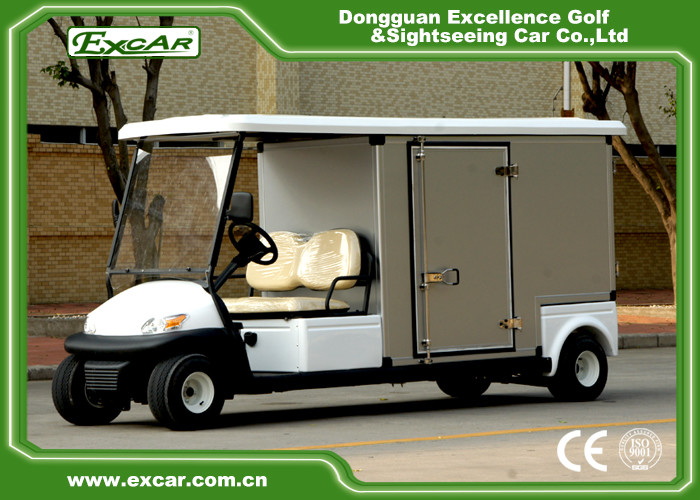 EXCAR White Electric Utility Carts Food Cart With Two Seater E-KEY Deep ...