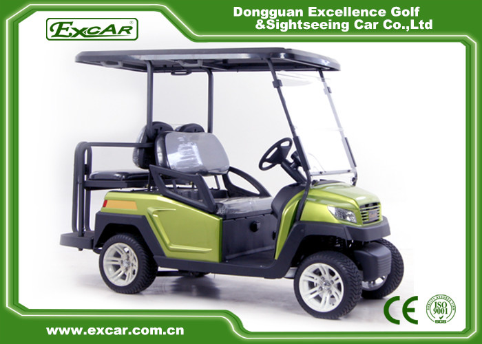 Green EXCAR Electric Golf Car 3 Or 4 Seater 48V ADC Motor CE Approved