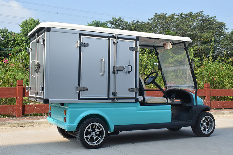 Enclosed Utility Cart-Rear Cargo Box With 48 V Trojan Battery