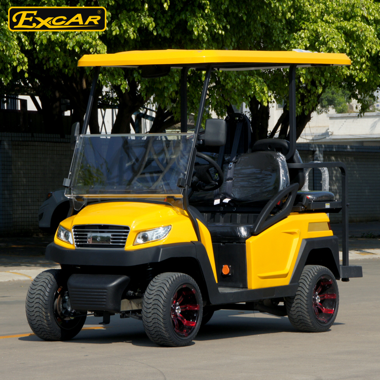 EXCAR Electric Fuel Type Yellow Electric Golf Car 3 - 4 Seater 48V ...