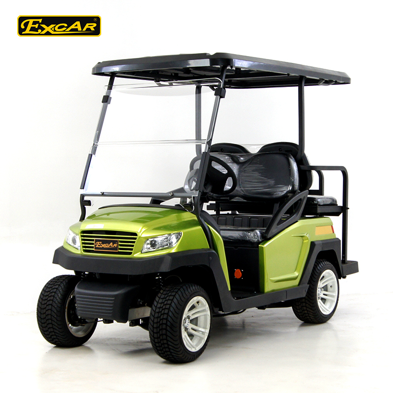 Green EXCAR Electric Golf Car 3 Or 4 Seater 48V ADC Motor CE Approved